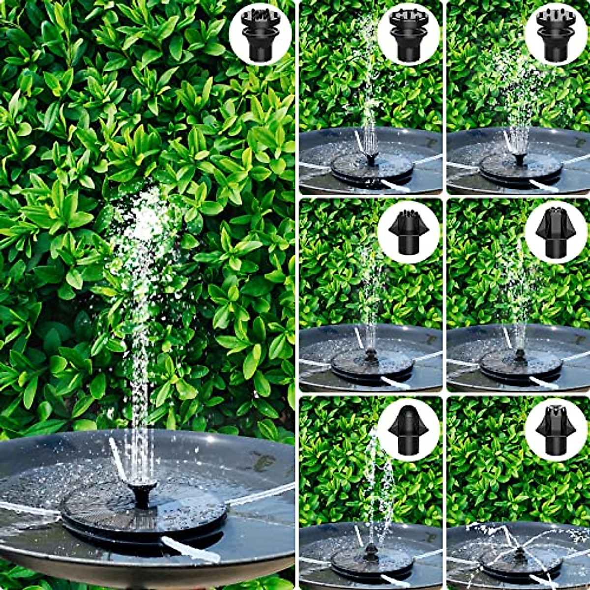 GOLDFLOWER Solar Fountain, Floating Solar Powered Water Fountain Pump for Bird Bath, Garden, Pond, Pool, Outdoor (2.5W)