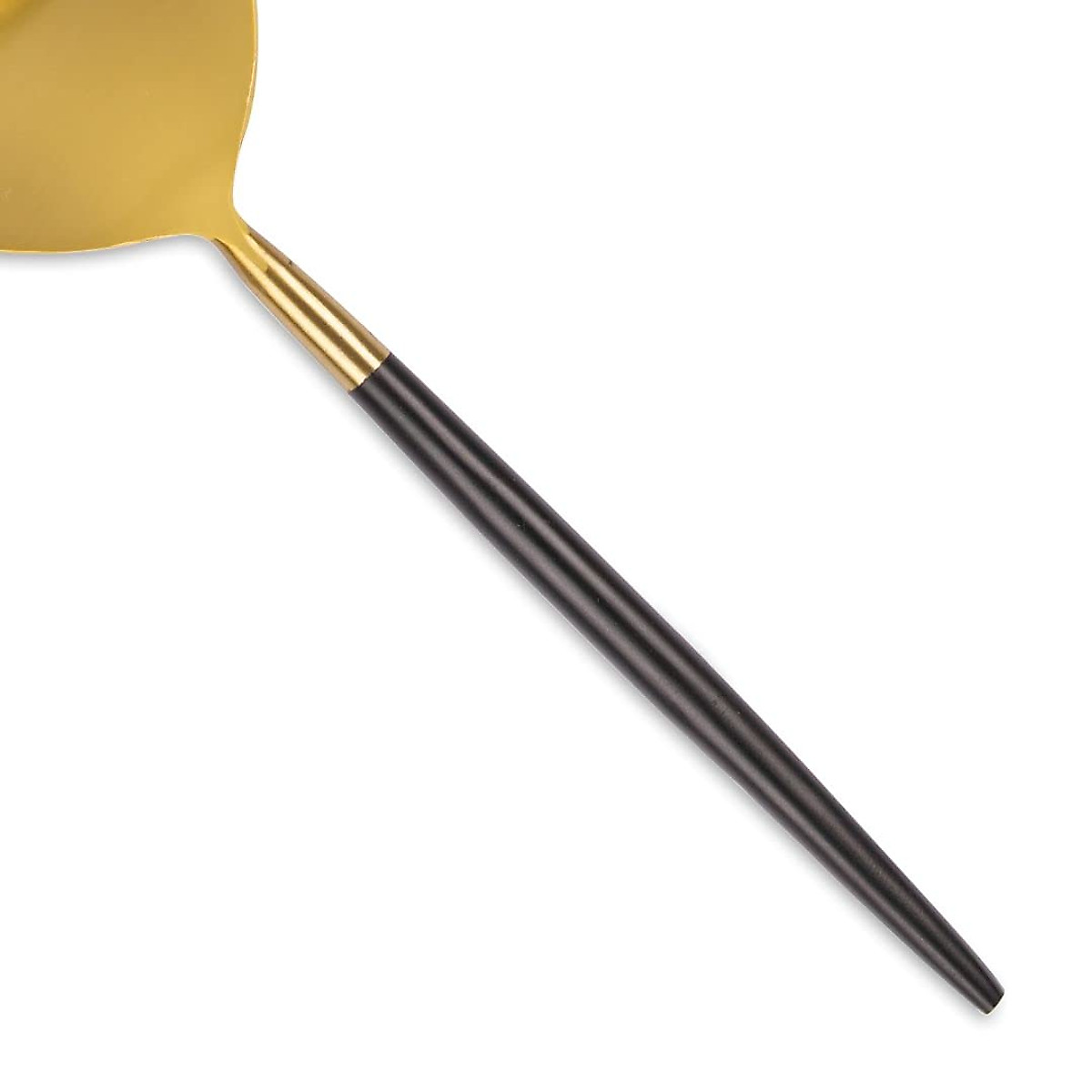 Koyal Wholesale Modern Wedding Cake Knife and Server Set, Minimalist Cake Cutting Set for Wedding, Anniversary, Birthday, Baby Shower, Cake Pie Pastry Servers (Gold/Black)