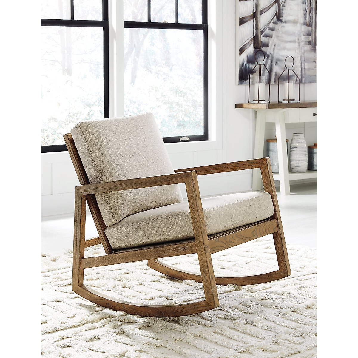 Signature Design by Ashley Novelda Coastal Upholstered Accent Chair, Beige