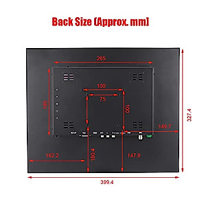 Garsentx 19 Inch Touch Screen Monitor,TFT 1280x1024 Portable Monitor with HDMI VGA AV BNC USB,Full 16:9 Gaming Screen Display Ultra Thin HDR Industrial Monitor (US)