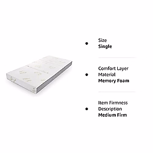 Inofia Folding Mattress, 6 Inch Trifold Memory Foam Mattress with Ultra Soft Bamboo Cover, Non-Slip Bottom & Breathable Mesh Sides, Foldable & Portable - Single Size (75" x 25" x 6")