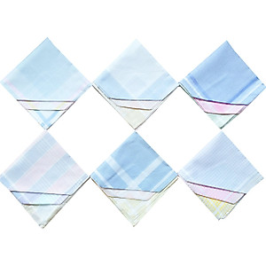 La closure Womens Colored Stripe Border Soft 100% Cotton Handkerchiefs Bulk Pack