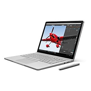 Microsoft Surface Book PA9-00001 13.5-Inch Multi-Touch 2-in-1 Notebook (Intel Core i7-6600U Dual-Core, 16GB RAM, 1 TB Hard Drive,Windows 10 Pro), Silver (Renewed)