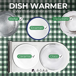 EconoHome Premium Silicone Food Warmer for Parties, Buffet, Holidays - Roll Up Electric Powered Food Warming Tray to Keep Your Food Warm - 3 Heat Levels, Large Surface Area