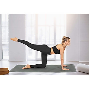 Fengbay High Waist Yoga Pants, Pocket Yoga Pants Tummy Control Workout Running 4 Way Stretch Yoga Leggings Black