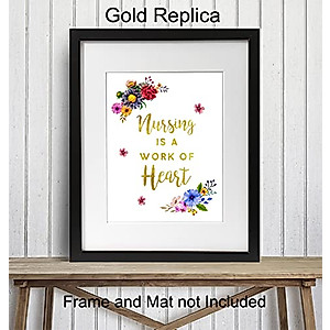 Nurse Wall Art Decor Poster - Appreciation Gift for Registered Nurse Practitioner, RN, Physician Assistant, PA, LPN, LVN, RNA, CNA - Medical Decoration for Hospital, Doctor Office - 8x10 UNFRAMED