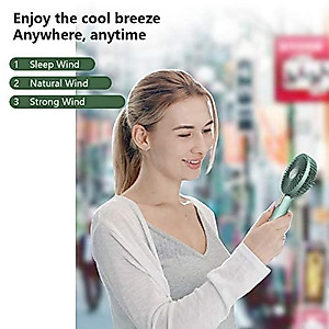 LaHuko Mini Handheld Fan, USB Desk Fan, Small Personal Portable Table Fan with USB Rechargeable Battery Operated Cooling Folding Electric Fan for Travel Office Room Household(Green)