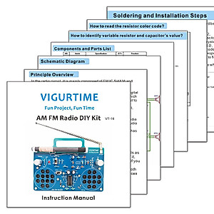 VIGURTIME AM/FM Radio Kit | Soldering Project DIY Kit for Practicing Teaching Electronics | Stereo | Great STEM Project and Gift | Upgraded Version VT-16