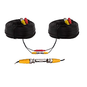 100ft Pre-Made All-in-One BNC Video and Power Cable with Connector for Surveillance CCTV Security Camera Video System - Black
