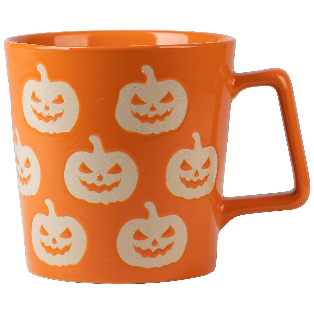 10 Strawberry Street Halloween Jack O Lantern & Ghost 20 oz Wax Resist Mugs, Black/Orange