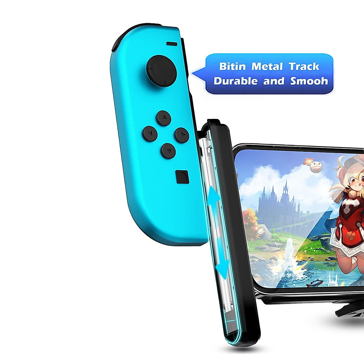 Funnywin Switch Joy Con Comfort Grip, iPad 10.2 & Mini Retractable Holder with Joy Con Game Controller Grip Handle for iPadOS 16 & iOS16 iPhone 13 & 14 Pro Max Stand (LZ iPhone)