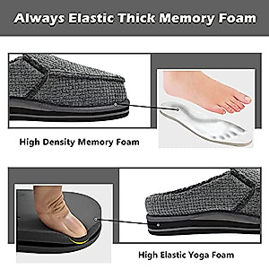 jiajiale Mens Slippers Size 9,Christmas Stocking Stuffers Gifts for Mens Warm Memory Foam Moccasin Slippers Cozy Fuzzy Polar Fleece Slip on Winter for Mens House Shoes with Arch Support Indoor Black