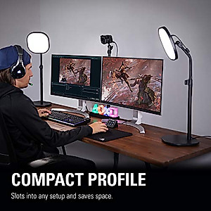 Elgato Key Light Air - Professional 1400 lumens Desk Light for Streaming, Broadcasting, Home Office and Video Conferencing, Temperature and Brightness app-adjustable on Mac, PC, iOS, Android