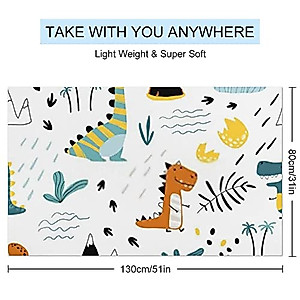 My Little Nest Bath Towels Quick Dry Bathroom Towels Varied Dinosaurs Palm Trees Absorbent Shower Towels Soft Hand Towel Wash Cloths for Spa Pool Hotel Gym 31" x 51"