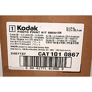 Kodak Photo Print Kit for The 6800 Thermal Printer, 6R - Ribbon & Paper for 375 6" x 8" Glossy Prints