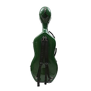 yinfente 4/4 Cello case Carbon Fiber Cello Box Full size Hard case Hard Shell Strong Light 4kg weight Pink color Support 300kg pressure (Green)