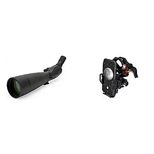 Celestron 52334 TrailSeeker 100 - 45 Degree Spotting Scope(Black) with NexYZ 3-Axis Universal Smartphone Adapter