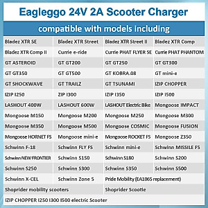 24V 2A 3-Pin XLR Electric Scooter Battery Charger for Go-Go Elite Traveller Plus HD US, Pride Mobility Scooter, Ezip Mountain Trailz, Jazzy Power Chair, 4 Wheel Mobility