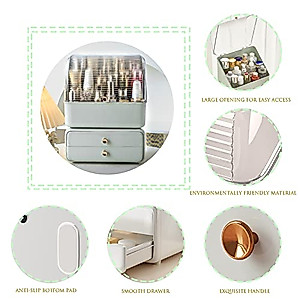 WGLAWL Cosmetic Display Cases, Countertop Makeup Organizer Stands Holder Box Cosmetic Storage Rack Cabinet with Drawers Lipstick Rack, for Bathroom Bedroom Dresser Vanity (Without Lipstick)