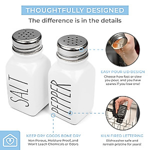 Heartland Home Porcelain Kitchen Utensil Holder and Ceramic Salt and Pepper Shaker Set