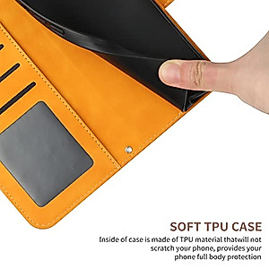 ONV Wallet Case for Oppo Realme 7 Pro - Sunflower Flip Leather Case with Embossment Card Slot Shockproof Kickstand Magnetic Wrist Cover for Oppo Realme 7 Pro [HT] -Yellow-