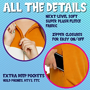 Funziez! Slim Fit Adult Onesie - Animal Halloween Costume - Plush Fruit One Piece Cosplay Suit for Women and Men