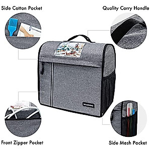 Stand Mixer Cover for Kitchenaid, Kitchen Aid Mixer Covers for 4.5, 5 Quart Tilt Head, Stylish Mixer Cover with Extra Pocket for Accessories, Grey