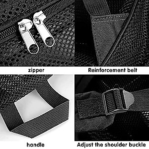 MCWTH Heavy Duty Mesh Backpack, See Through College Student Mesh Bookbag (Black)