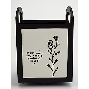 Boston Warehouse Grateful Heart Swivel Base Utensil Caddy, Black