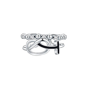 Women's Wedding Rings Personalized Sterling Silver Rings 925 Wedding Proposal Rings Engagement Gifts (Color : Silver, Size : 7)