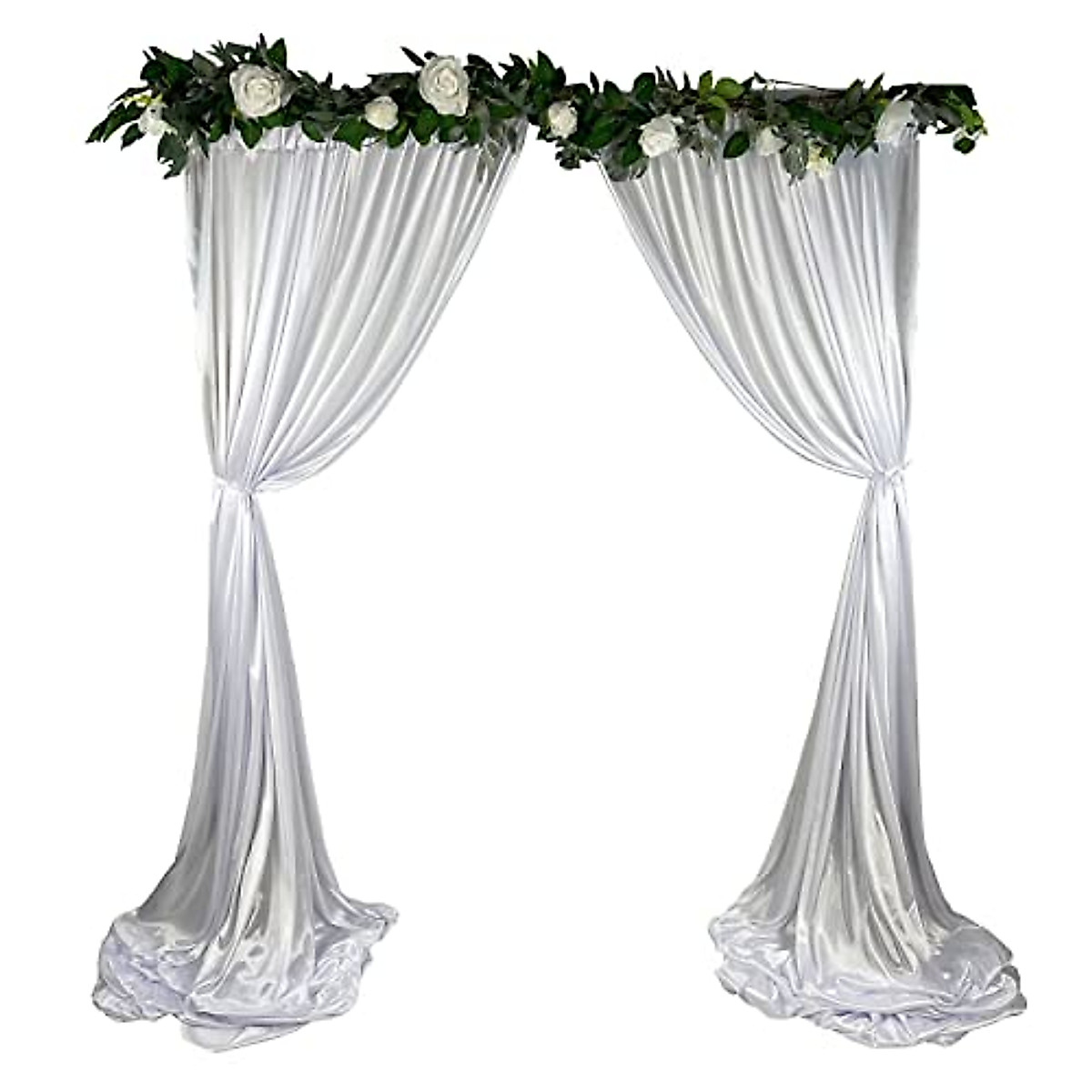 BTF HOME White Backdrop Curtains, 10ft x 10ft for Parties, Wrinkle-Free Polyester Photography Backdrop Drapes for Family Gatherings, Baby Shower, Wedding Decorations (W5ft X L10ft)