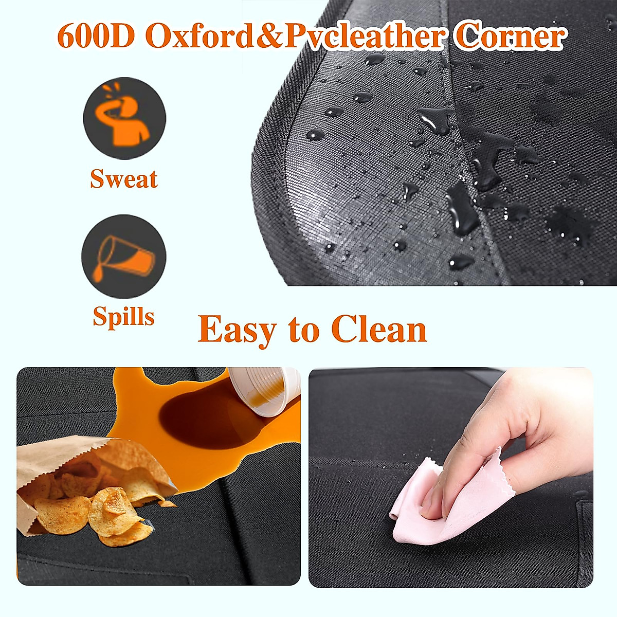 Gowhalle Car Seat Protector, Non-Slip Rubber Padded Backing Seat Protector for Child Seats, Waterproof Thickest Padding Car Seat Protector Under Baby Seat - No Imprint (Black-Ⅰ-2pcs)