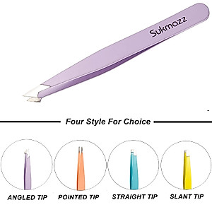 Sukmazz Tweezers for Eyebrows,Eyebrow Tweezers Set for Ingrown Hair Removal Eyelash Extension Eyebrows Plucking Tweezers