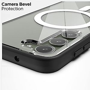 ENCASED Magnetic Case Designed for Samsung Galaxy S23 Plus Case, Compatible with MagSafe Charging & Accessories for Samsung S23+ (Clear/Black)