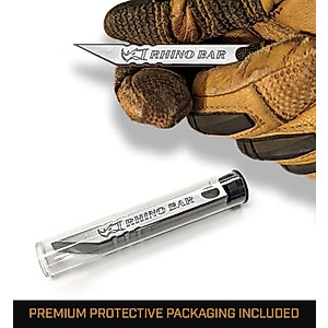 Milspin Rhino Bar EDC Stainless Steel Mini Pry Bar Multi tool Keychain with Screw Driver, Box Opener and Minimalist Tool Features, Made in The USA