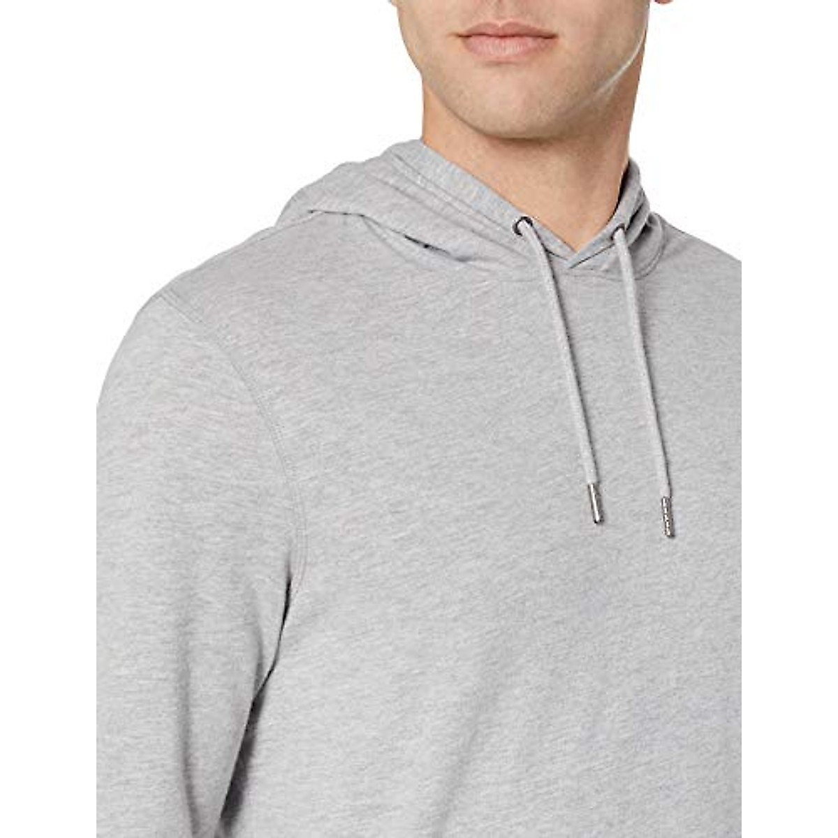 Amazon Essentials Men's Lightweight Jersey Pullover Hoodie, Medium Grey Heather, Medium