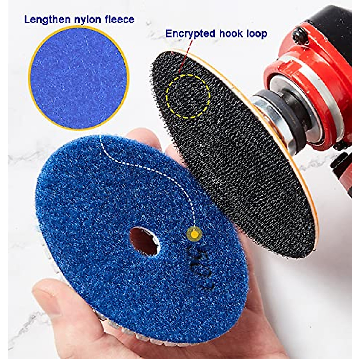 19PCS Diamond Polishing Pads 4 Inch Granite Stone Polish Kit, 50# - 3000# Grit with 5/8"-11 Backer Pad for Granite Stone Concrete Marble Floor Polishing