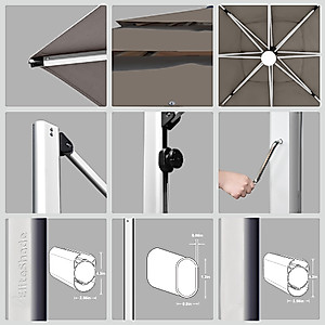 EliteShade USA 9FT Patio Umbrella Replacement Covers 8 Ribs Market Umbrella Canopy Cover (CANOPY ONLY) (Rust)