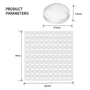 Fu Store Rubber Bumpers Clear Self Adhesive Bumper Noise Dampening Buffer Pads 100PCS 3/8 Inch Protection for Cabinet Door Drawer Wooden Floor-Hemispherical