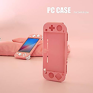 ECHZOVE Comfort Grip Case for Nintendo Switch lite, Protective Hard Case for Nintendo Switch lite Coral