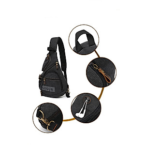 Canvas Sling Bag Crossbody Backpack Over Shoulder Daypack Casual Cross Chest Side Pack Outdoor Cycling Hiking Travel (Green)