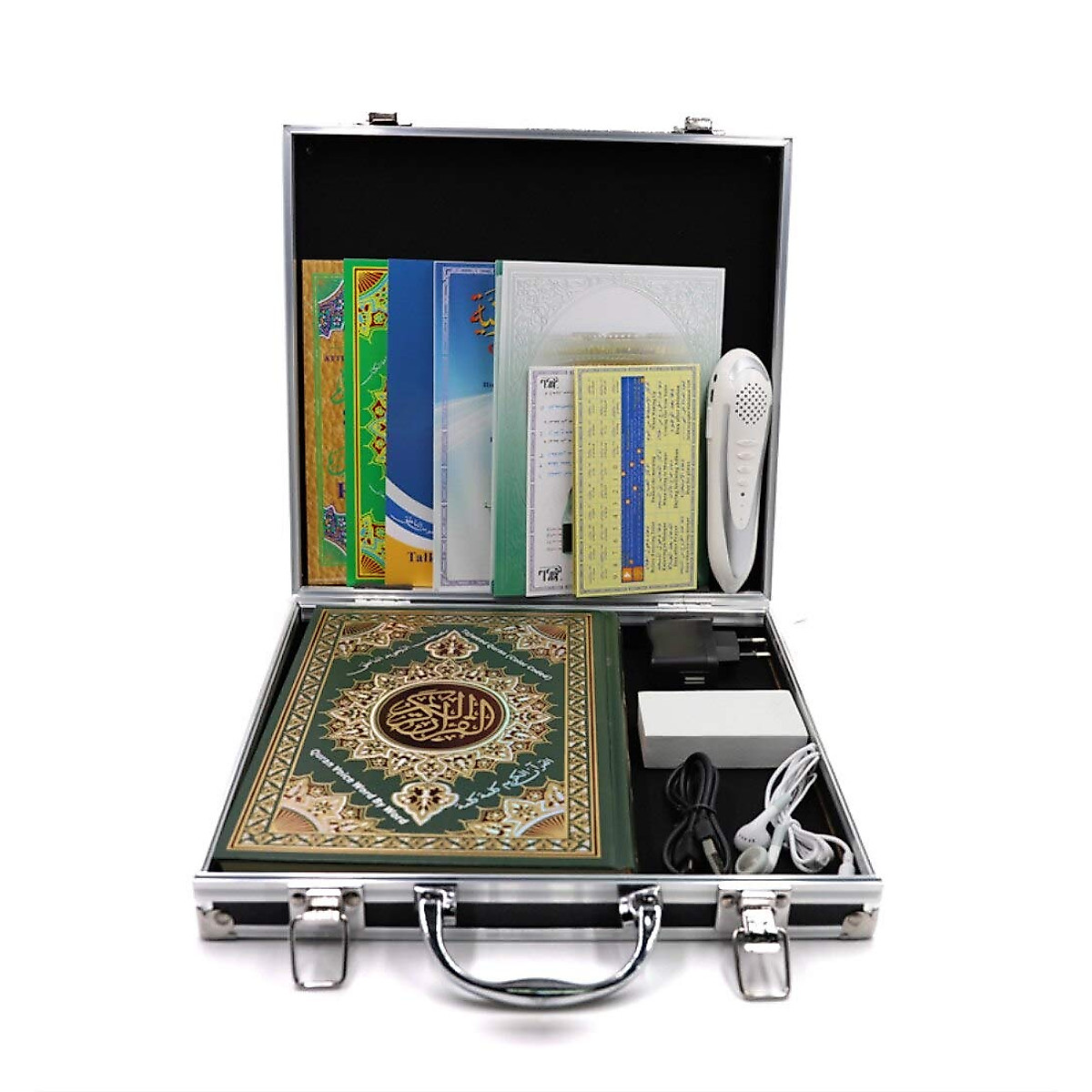Ramadan Digital Quran Reading Pen 8GB Memory Downloading Reciters and Languages English Arabic Urdu French Spanish German etc,with 6 Holy Quran Books for Kid and Arabic