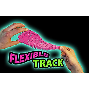 Mindscope LED Laser Tracks by Twister Tracks 12 Feet of Light Up Flexible Track + 1 Light Up Race Car Each Individual Track Piece Contains Lights (Standard Color System)