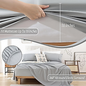 Full Sheet Set - 4 Piece Soft Breathable Bed Sheets for Full Size Bed, Extra Deep Pocket Lxuury Brushed Sheets, Cooling Hotel Bedding Sheets and Pillowcases, Wrinkle Free Oeko-Tex Sheets