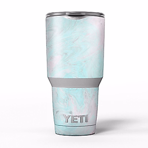 Design Skinz Teal Slate Marble Surface V23 - Skin Decal Vinyl Wrap Kit Compatible with The Yeti Rambler Cooler Tumbler Cups