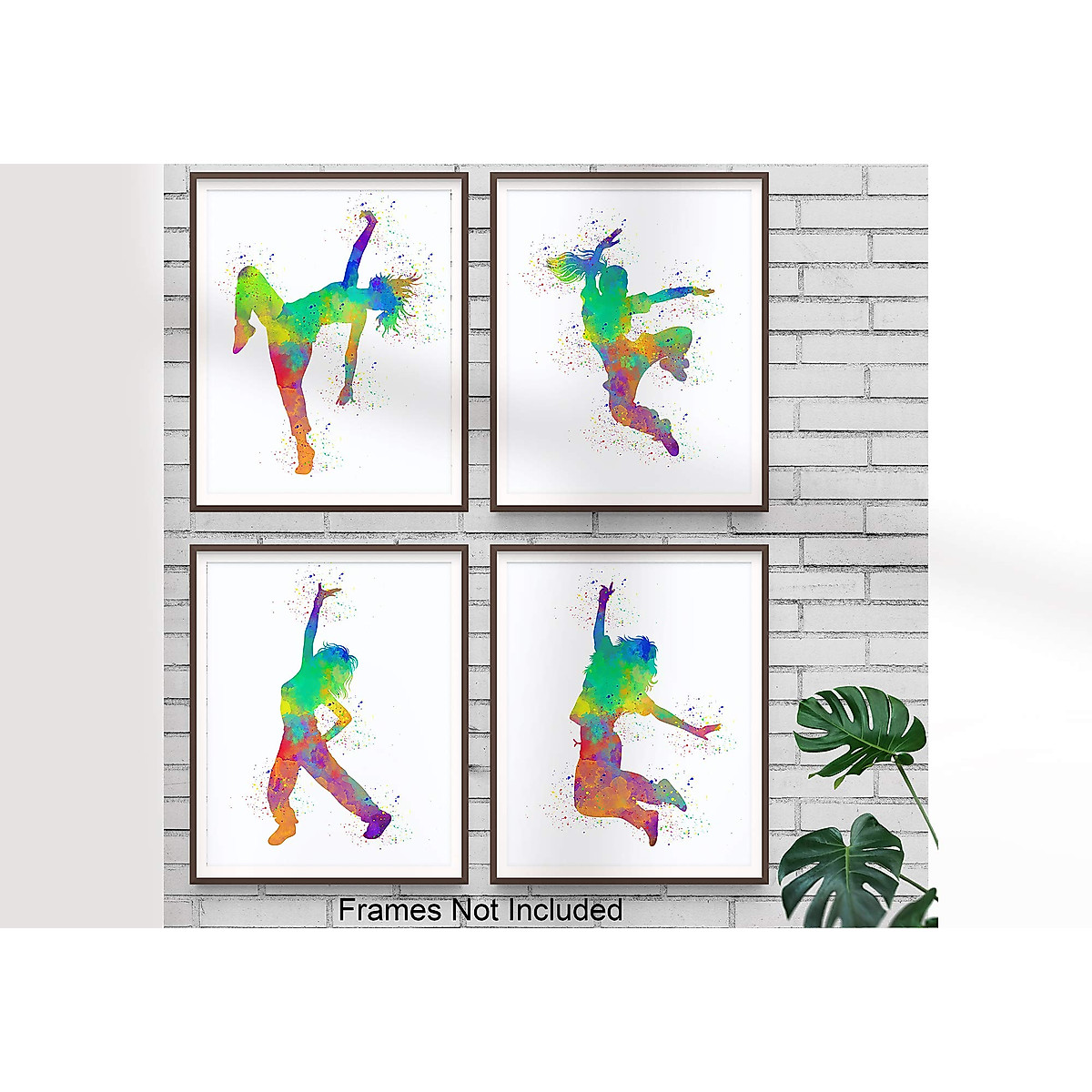 Hip Hop Wall Art Girl Dancer Abstract Print Set of 4 8x10, Gift for Hip Hop Dancer, Freestyle Dance, Dance Teacher. Dnce Studio Dorm Room Decor