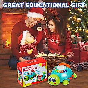 Baby Toys 12-18 months Infant Toys Toddlers Musical Toys Crawling Turtle Toy Educational Learning Toys for 1 2 3 Years Old Kids Interacting Toys Crawling Toys for Babies Toddlers Holiday Birthday Gift
