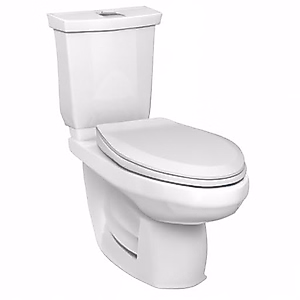 American Standard 606CA002.020 H2Option Two-Piece Toilet with Toilet Seat and Wax Ring, Elongated Front, Standard Height, Dual Flush, White, 0.92 - 1.28 gpf