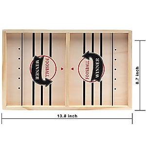 PUBGAMER Sling Fast Puck Table Game Paced Puck Winner Wood Board Sport Toys (Small Size Suitable for Kids Child & Family), Come with Spare Piece and Spring Rope