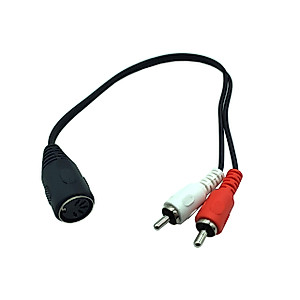 Qaoquda DIN 5 Pin to RCA Cable, 1.5Ft/50cm 5-Pin Din Female to 2 RCA Male Audio Adapter Cable for Electrophonic Bang & Olufsen, Naim, Quad, Stereo Systems